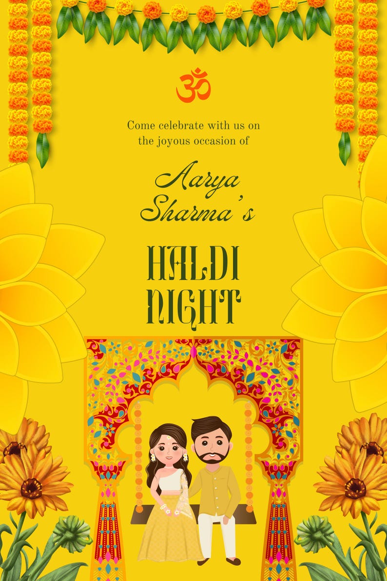 DIGITAL DOWNLOAD | Haldi Ceremony Welcome Sign | Indian Haldi ...
