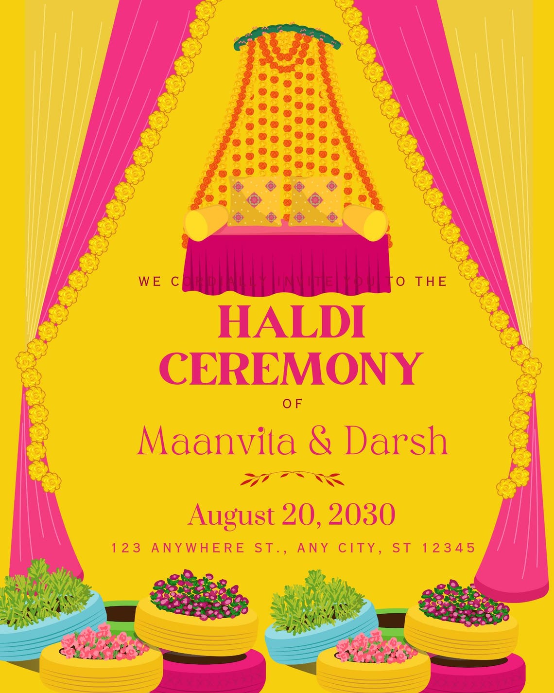 DIGITAL DOWNLOAD | Haldi Ceremony Welcome Sign | Indian Haldi ...