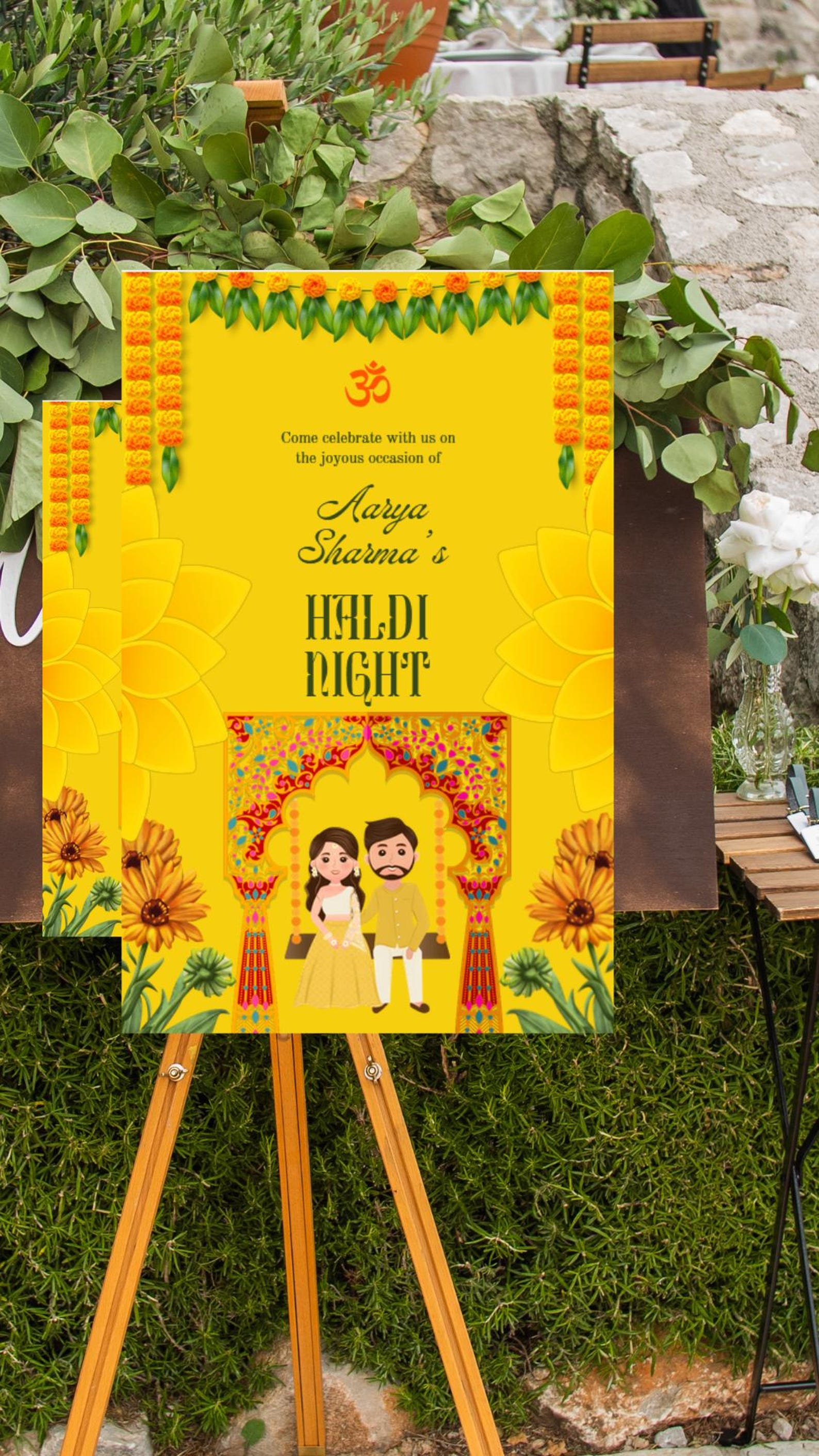 DIGITAL DOWNLOAD | Haldi Ceremony Welcome Sign | Indian Haldi ...