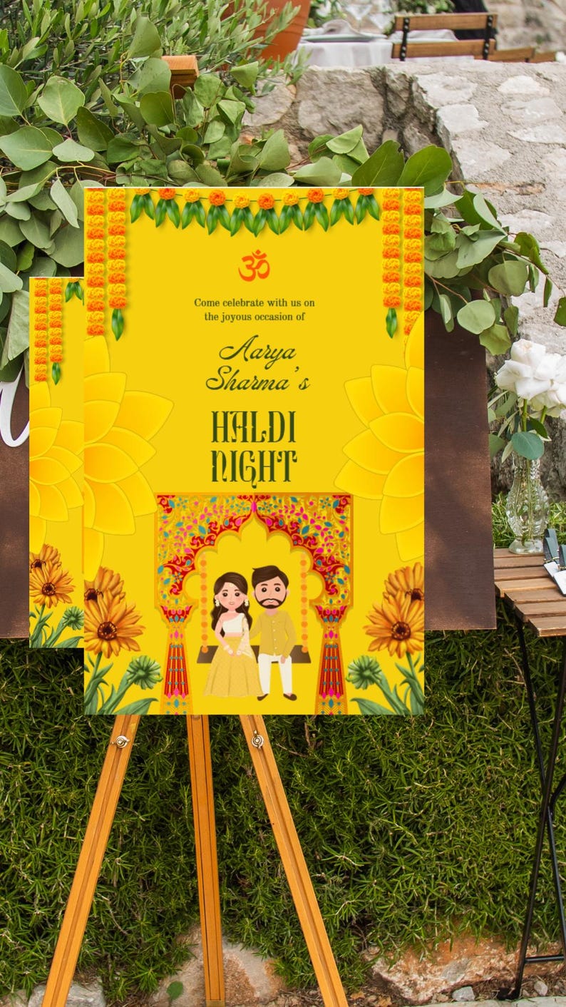 DIGITAL DOWNLOAD | Haldi Ceremony Welcome Sign | Indian Haldi ...