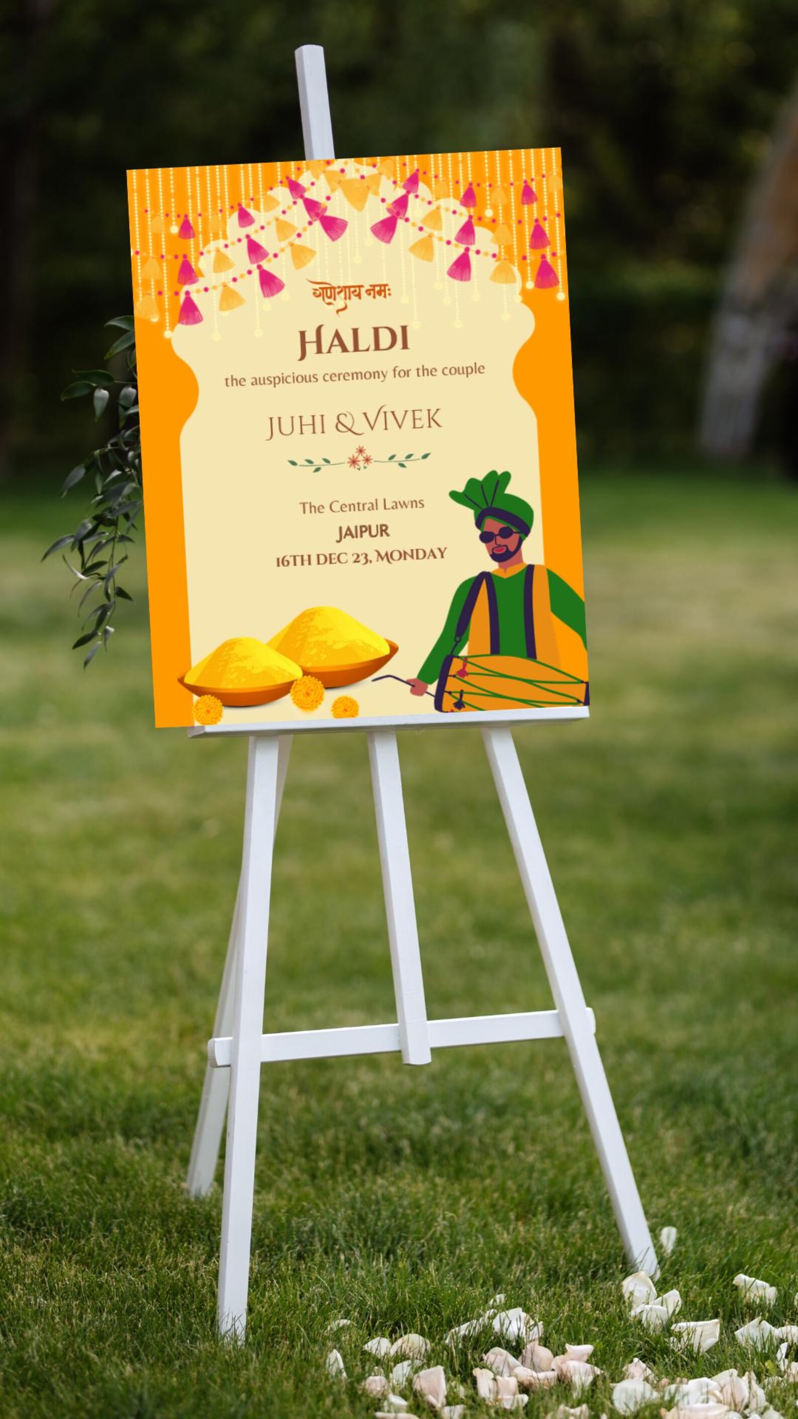 DIGITAL DOWNLOAD | Haldi Ceremony Welcome Sign | Indian Haldi ...