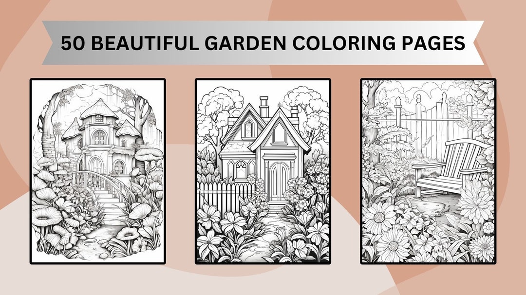 Beautiful Garden Coloring Pages, Coloring Pages for Kids and Adults ...