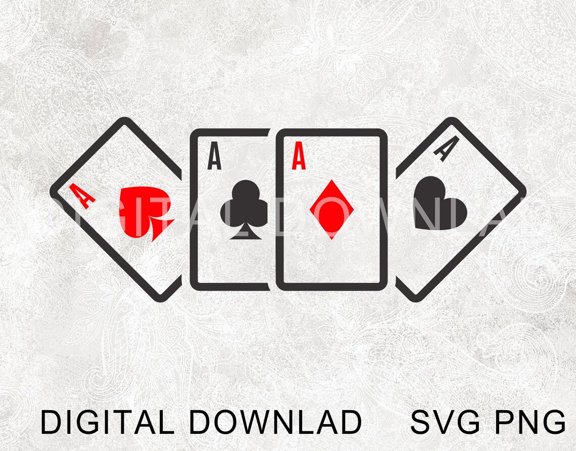 Playing Cards Svg, Aces Svg - Etsy