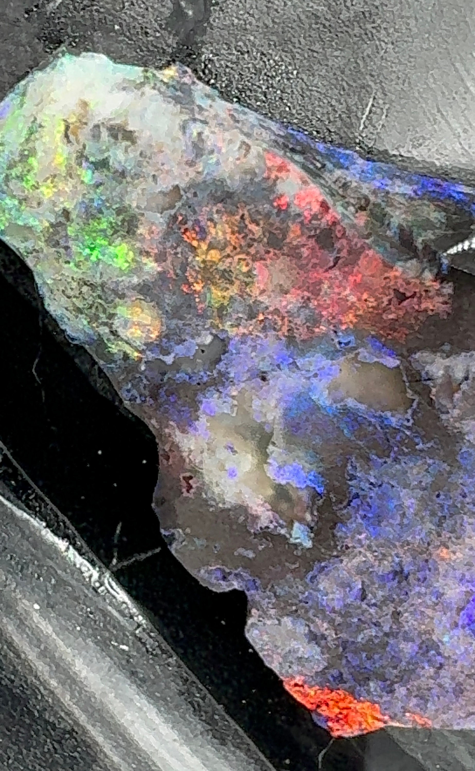 Pulitzeropals Treated Andamooka Matrix 24.40ct Piece "rainbow Nebula ...