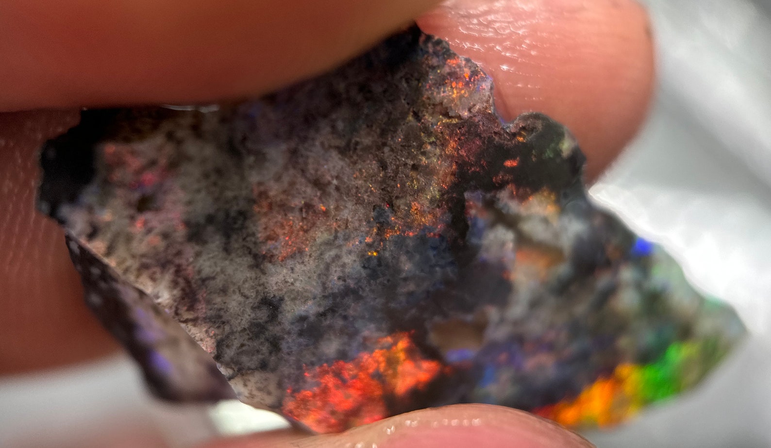 Pulitzeropals Treated Andamooka Matrix 24.40ct Piece "rainbow Nebula ...