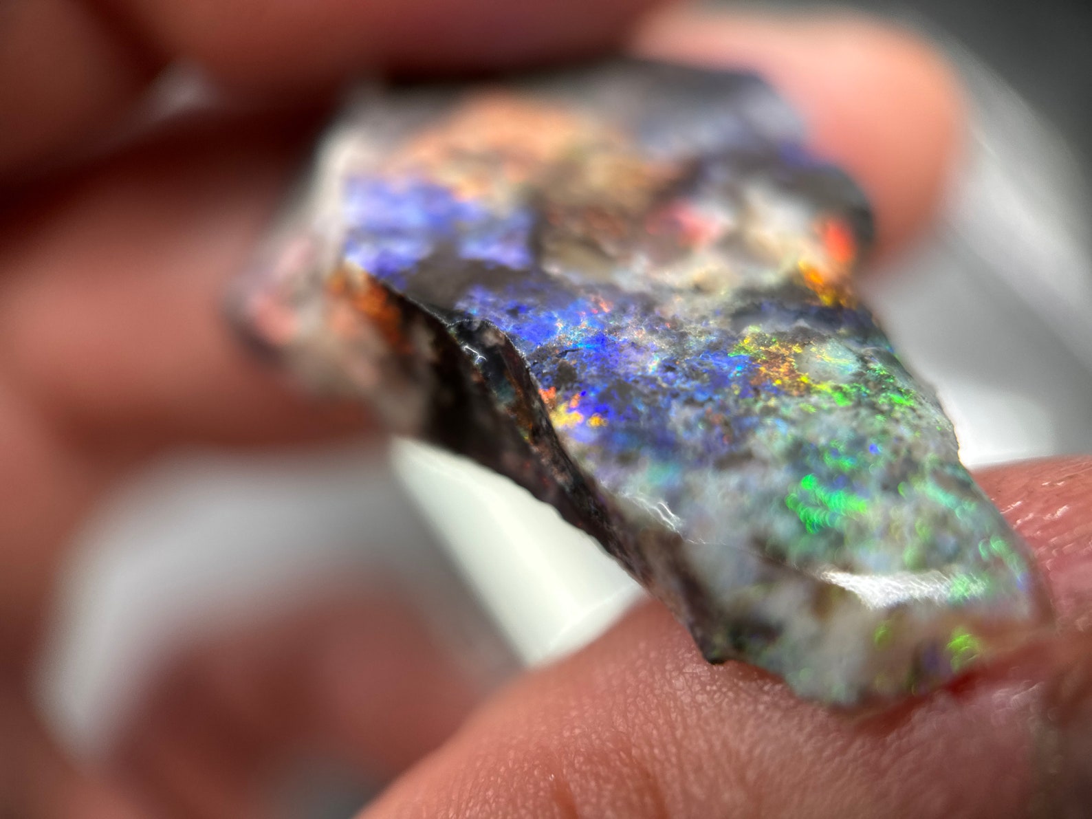 Pulitzeropals Treated Andamooka Matrix 24.40ct Piece "rainbow Nebula ...