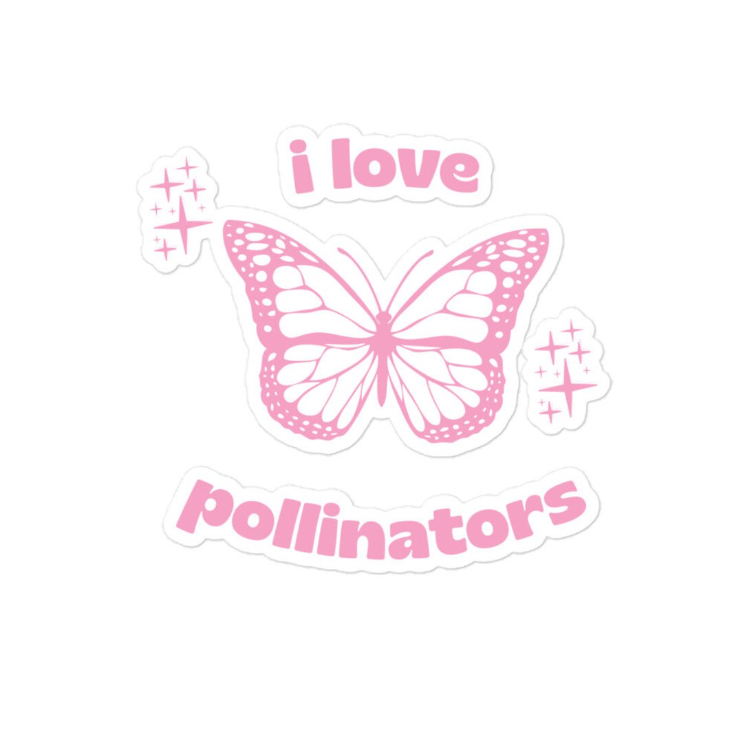 I Love Pollinators Retro Sticker, Pollinator Sticker, Butterfly Sticker ...