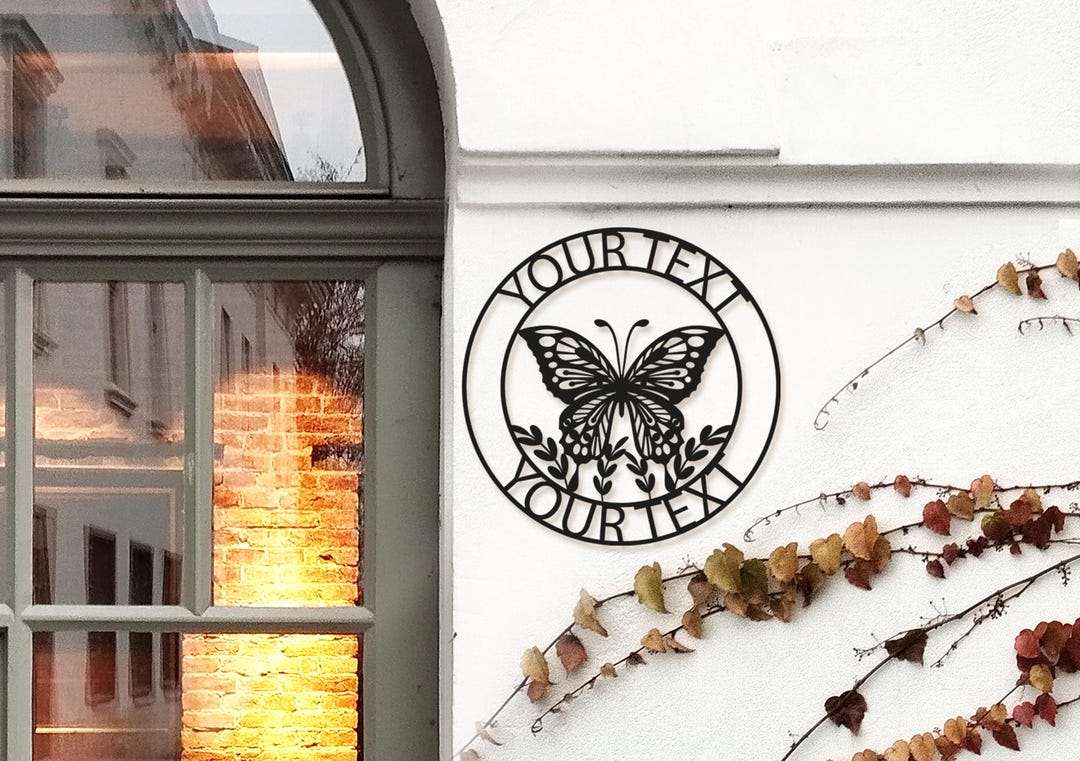 Personalized Butterfly Metal Garden Sign, Metal Yard Decor, Custom ...