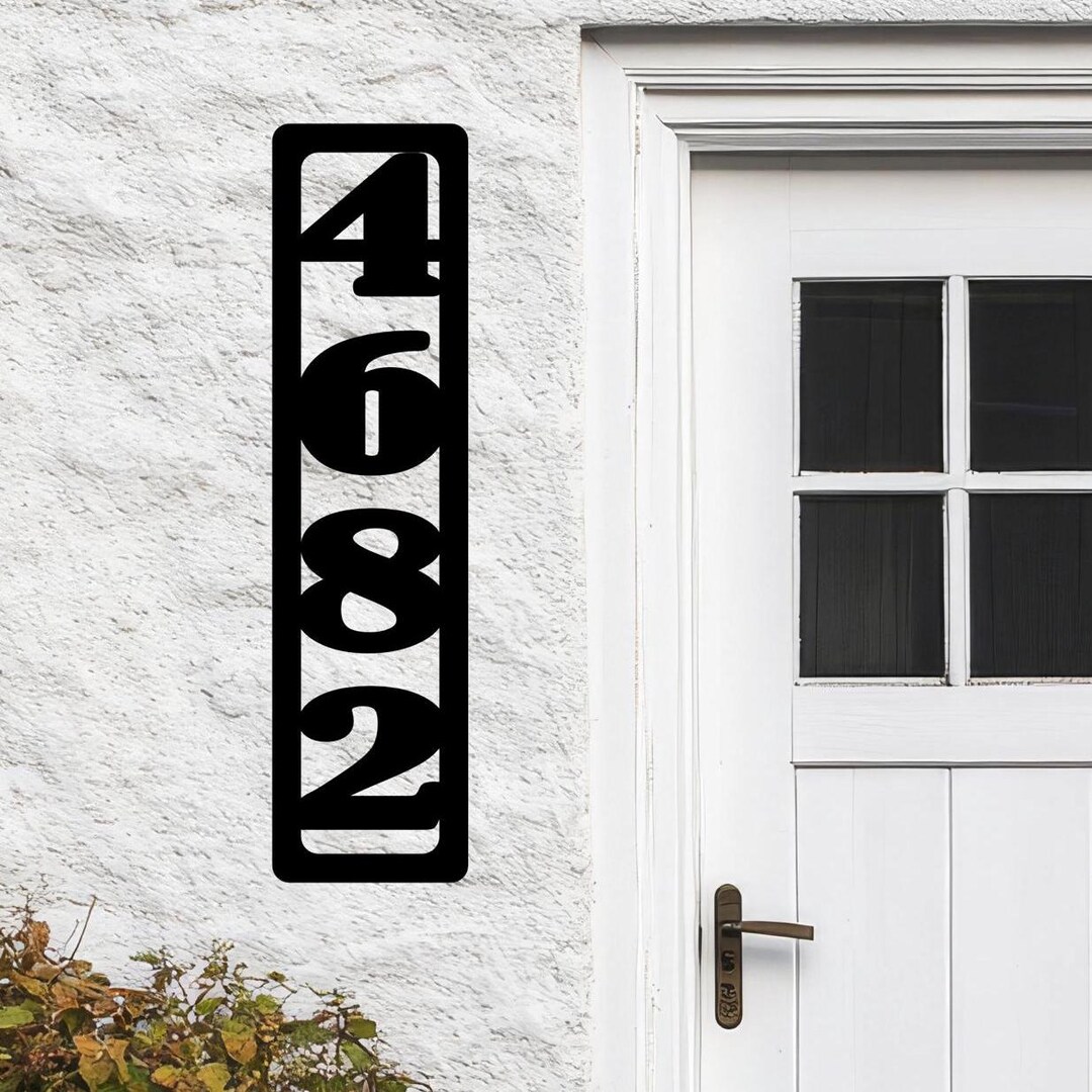 Metal Personalized Vertical Address Stake, Custom House Numbers, Metal ...