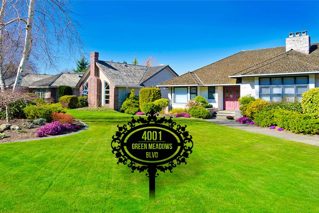 House Number Sign, Metal Address Sign, Address Plaque, Home Number Sign ...