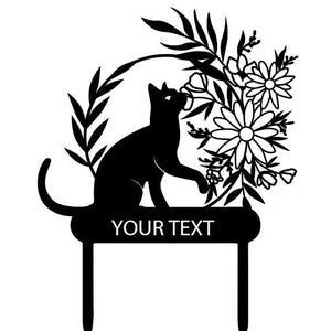 Cat Lover Metal Garden Sign, Custom Cat Yard Stake, Outdoor Cat ...