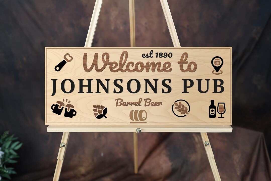 Personalized Pub Sign, Custom Bar Sign, Custom Wine Bar Sign, Wood Wine ...