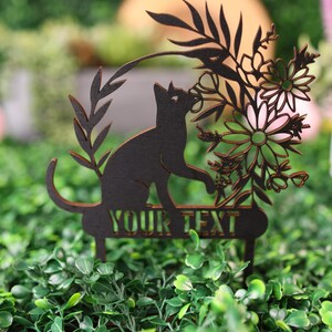 Cat Lover Metal Garden Sign, Custom Cat Yard Stake, Outdoor Cat ...