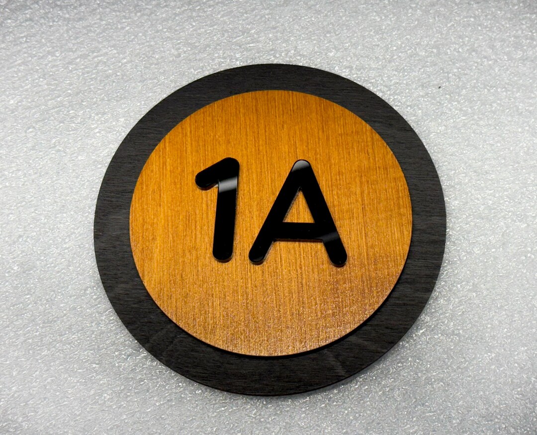 Personalized Round Wooden Door Number Plaque – Custom Home, Apartment ...