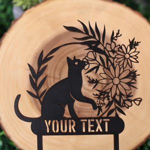 Cat Lover Metal Garden Sign, Custom Cat Yard Stake, Outdoor Cat ...