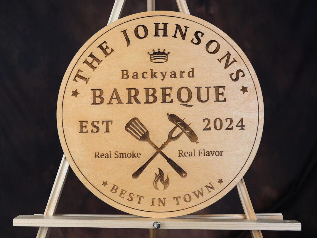 Personalized Wood Barbecue Wall Sign, Custom Grill Sign, Barbecue Sign ...