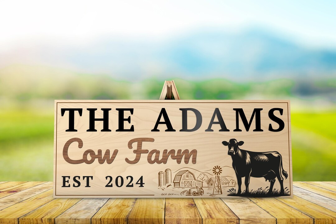 Farm Sign, Custom Cow Sign, Custom Farm Sign, Wood Cow Sign, Cow Farm ...
