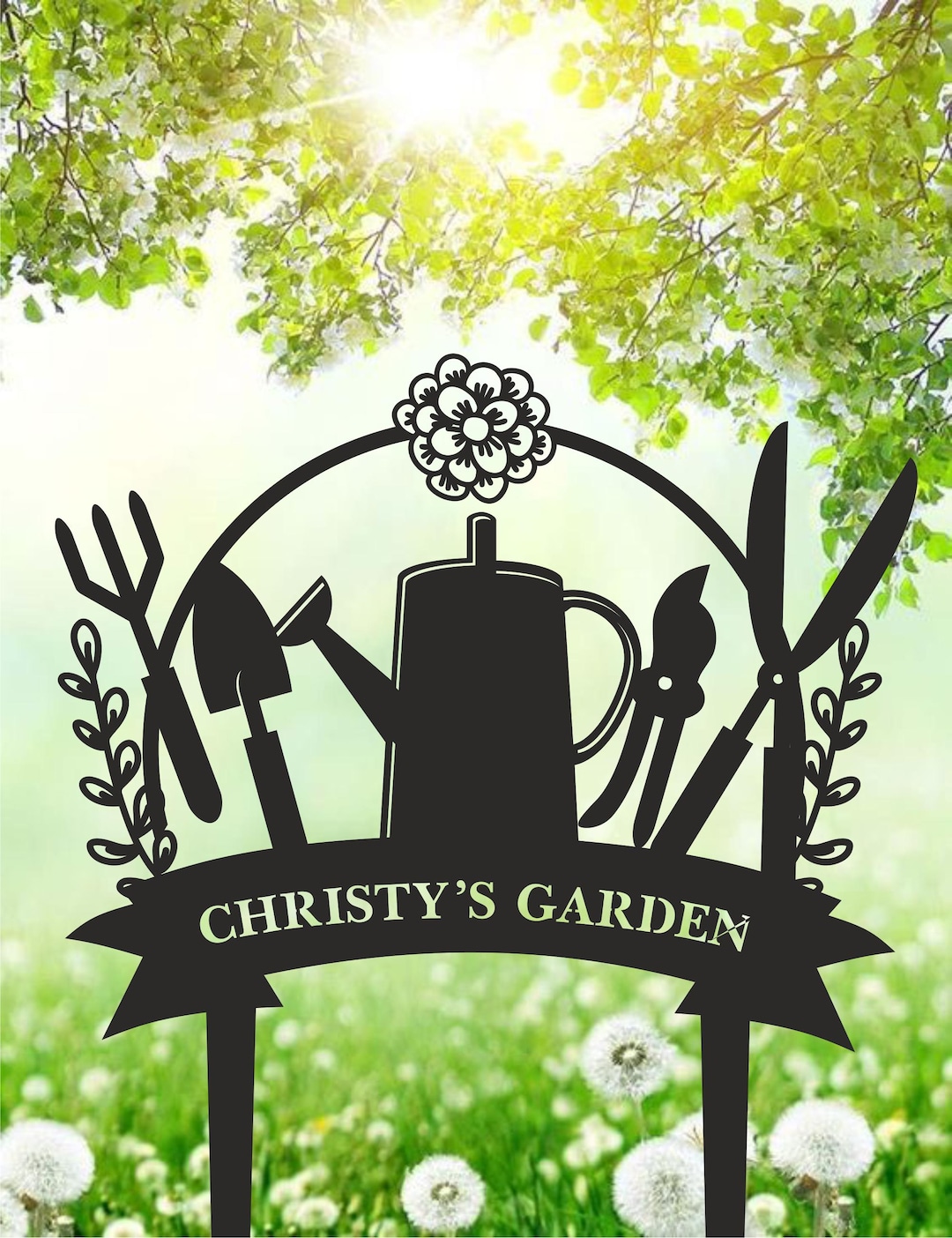 Custom Garden Tools Sign, Garden Sign Personalized, Garden Metal Sign ...