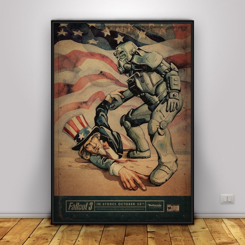 Fallout 3 Ads Game Poster Wall Art Wall Prints Home Decor Kraft Paper ...