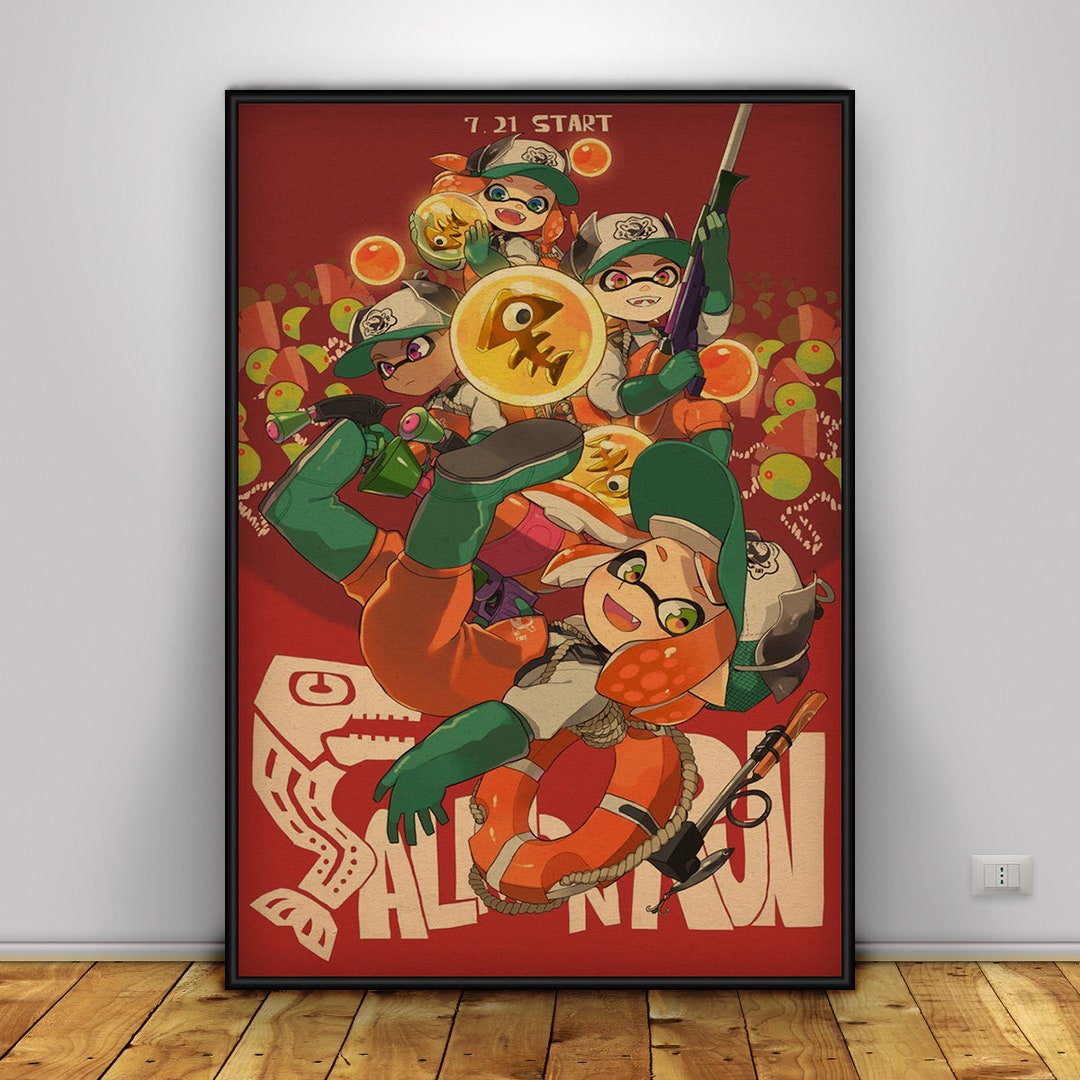 Splatoon Game Poster Wall Art Wall Prints Home Decor Kraft Paper Print ...