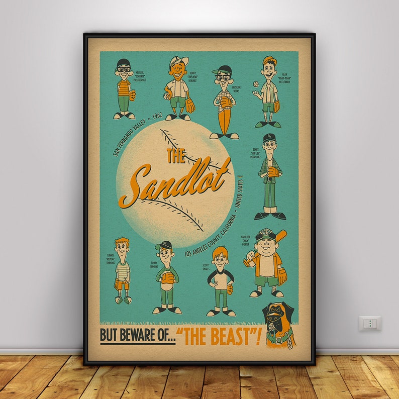 The Sandlot Poster Wall Art Wall Prints Home Decor Kraft Paper Print ...