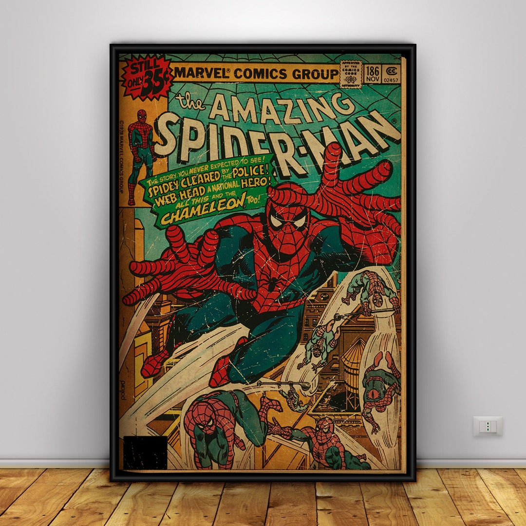 Spiderman Comic Book Covers Poster Wall Art Wall Prints Home Decor ...