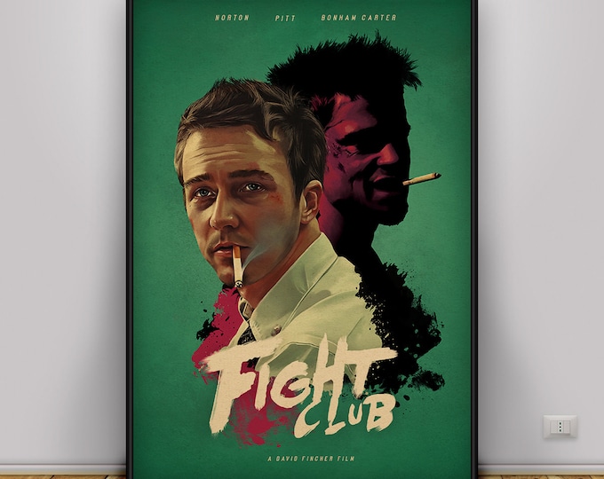 Fight Club Rules Movie Poster Print Home Decor Retro Ad Wall Art Gift ...