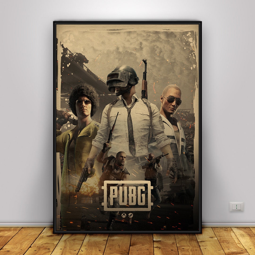 PUBG Game Poster Wall Art Wall Prints Home Decor Kraft Paper Print Gift ...