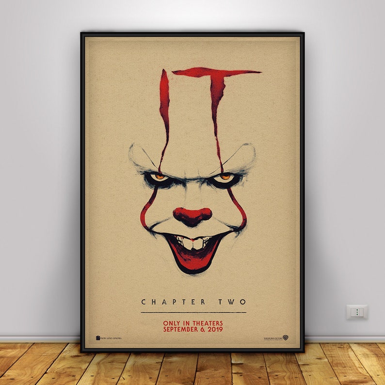 IT Pennywise Poster Wall Art Wall Prints Home Decor Kraft Paper Print ...