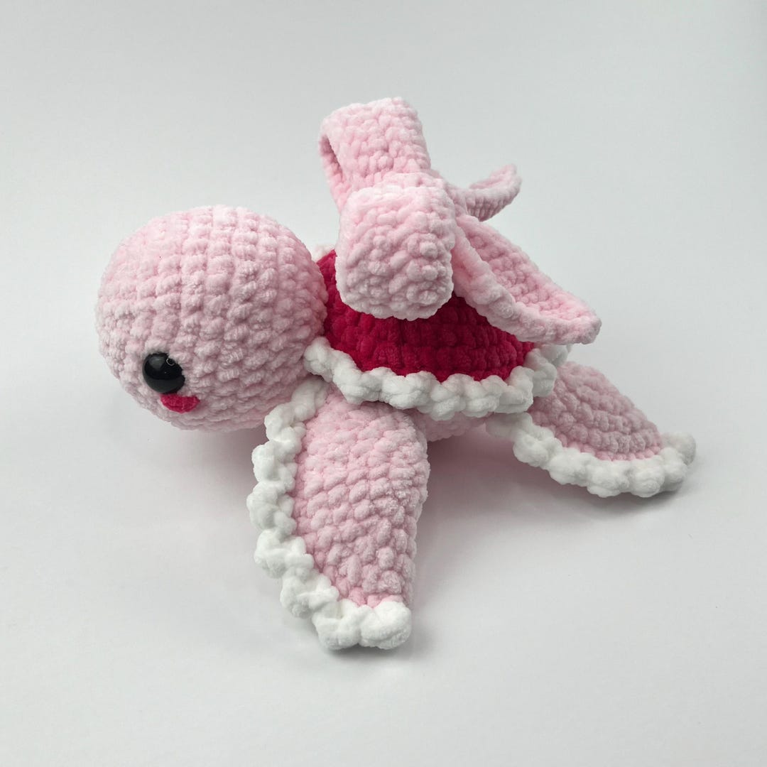 Crochet Coquette Turtle Plushie - Etsy