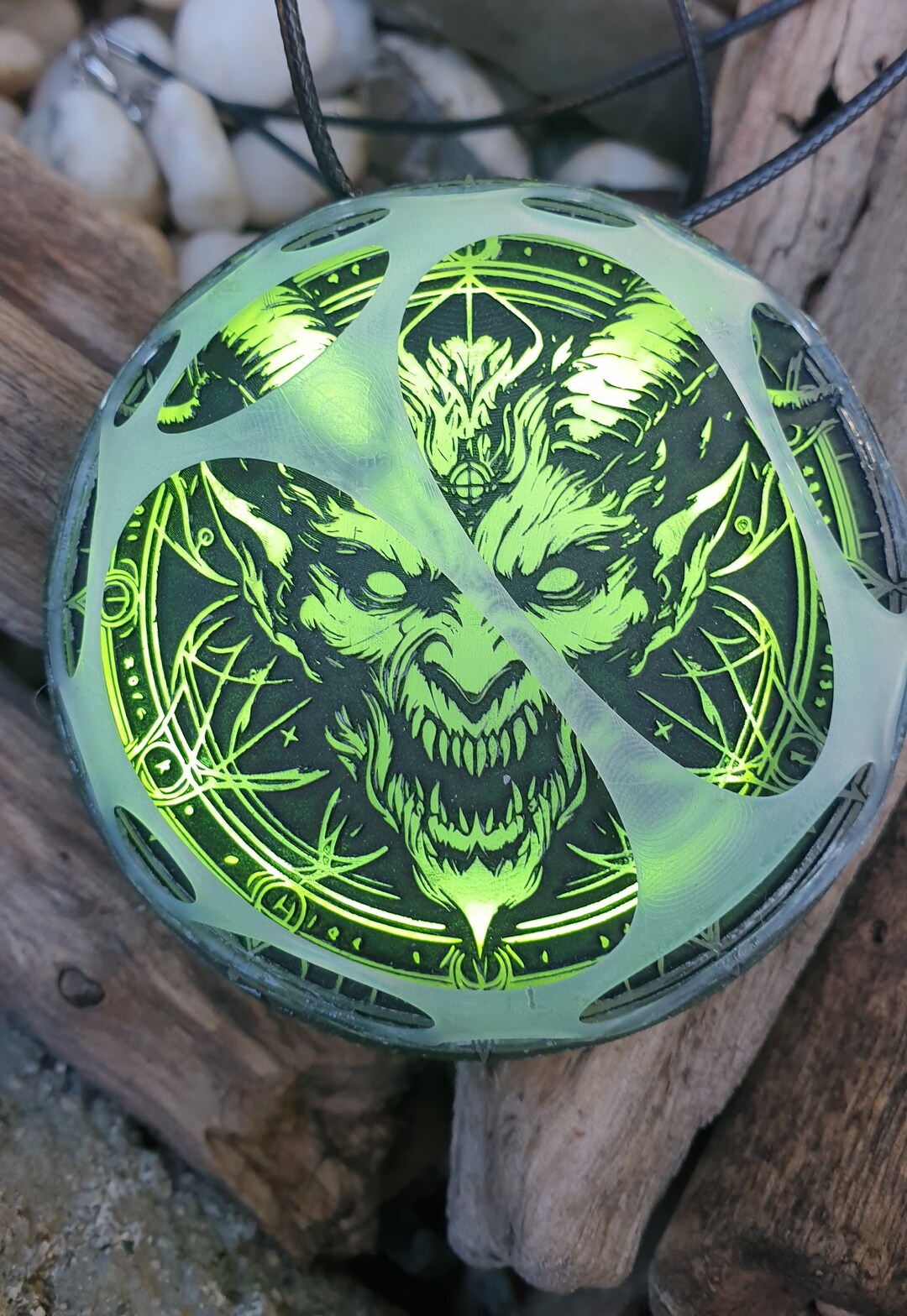 Demon Cage Medallion, / Led / GREEN - Etsy