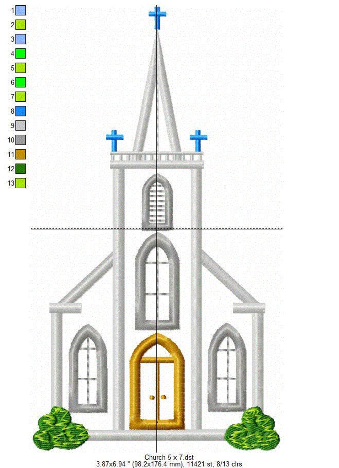 Sfancy Applique Church 5 X 7 - Etsy