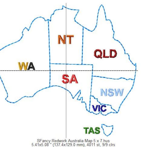 Map Australia Embroidery - Etsy