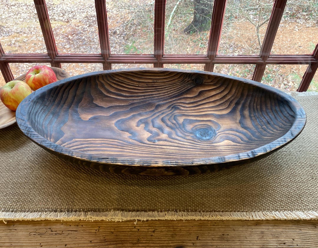 Large Oval Wood Bowl - Etsy