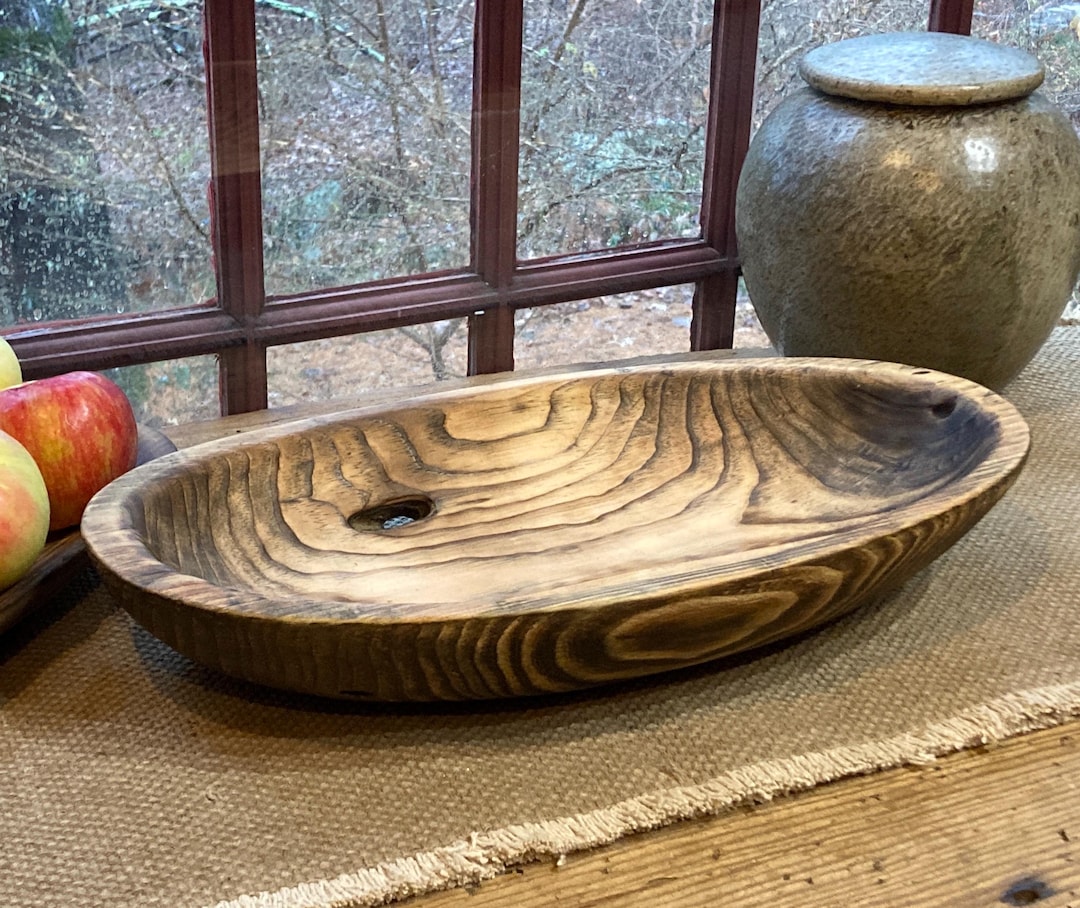 Elliptical Wood Bowl - Etsy