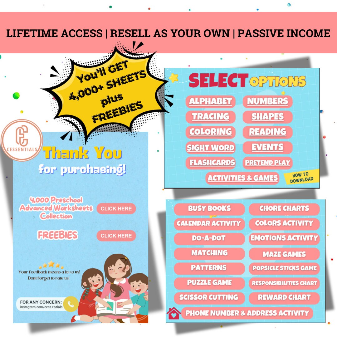 Super Sale Ultimate 4K Advanced Preschool Worksheets Bundle With FREE ...