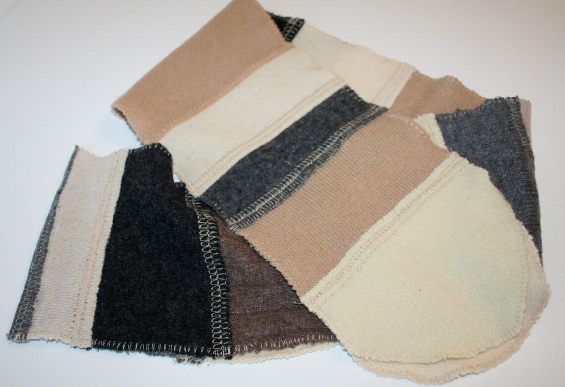 Repurposed Cashmere Scarf Shades of Grey and Brown - Etsy