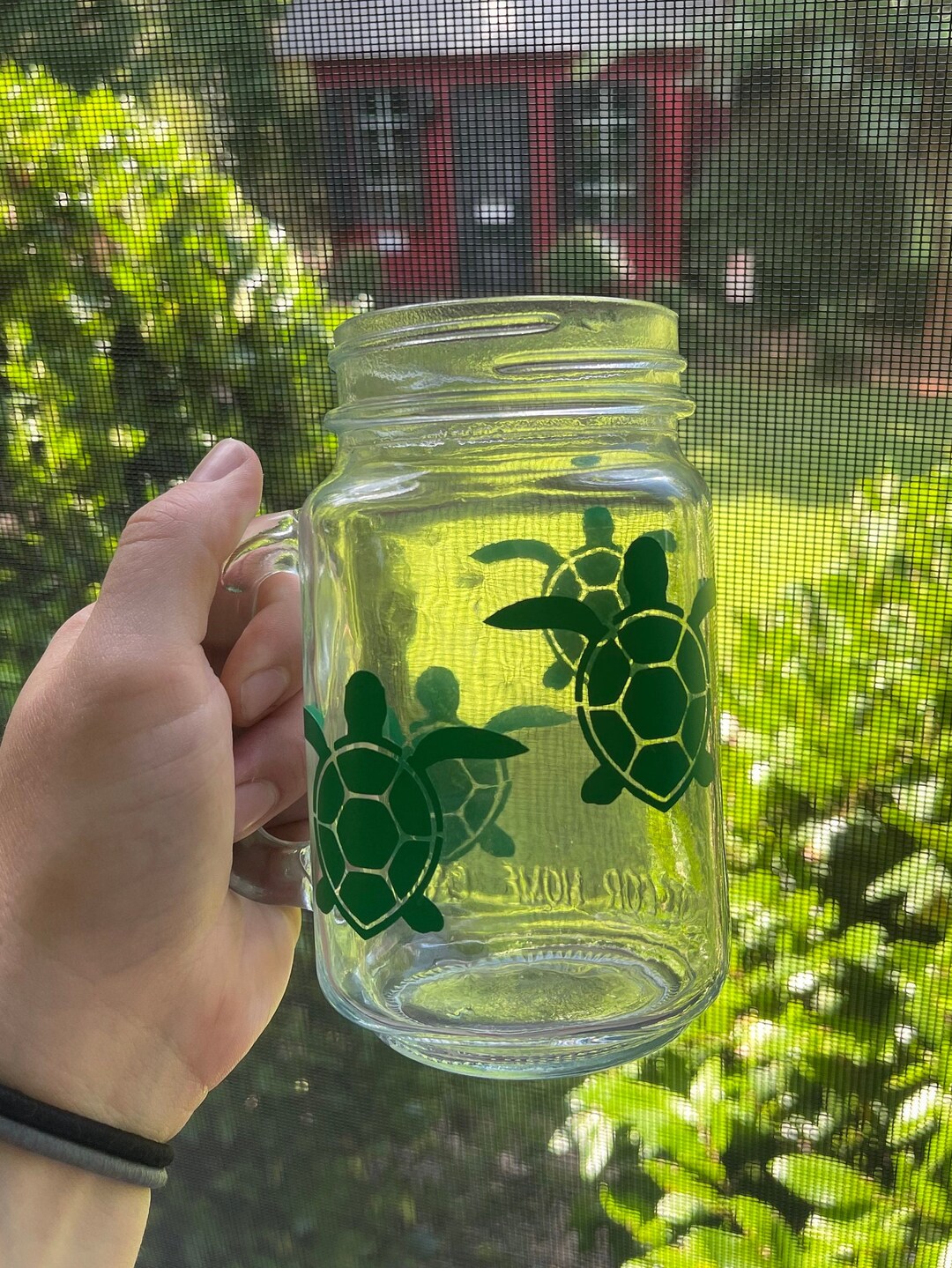 Turtle Mason Jar Handmade Design - Etsy