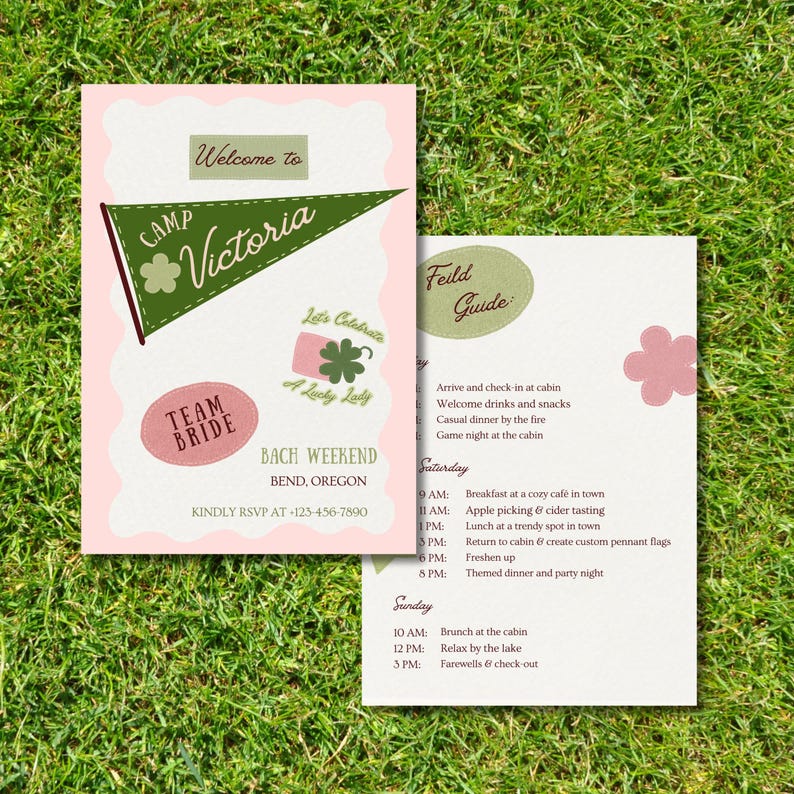 Camp Bachelorette Invite | Glamping Bach Party Template | Editable ...