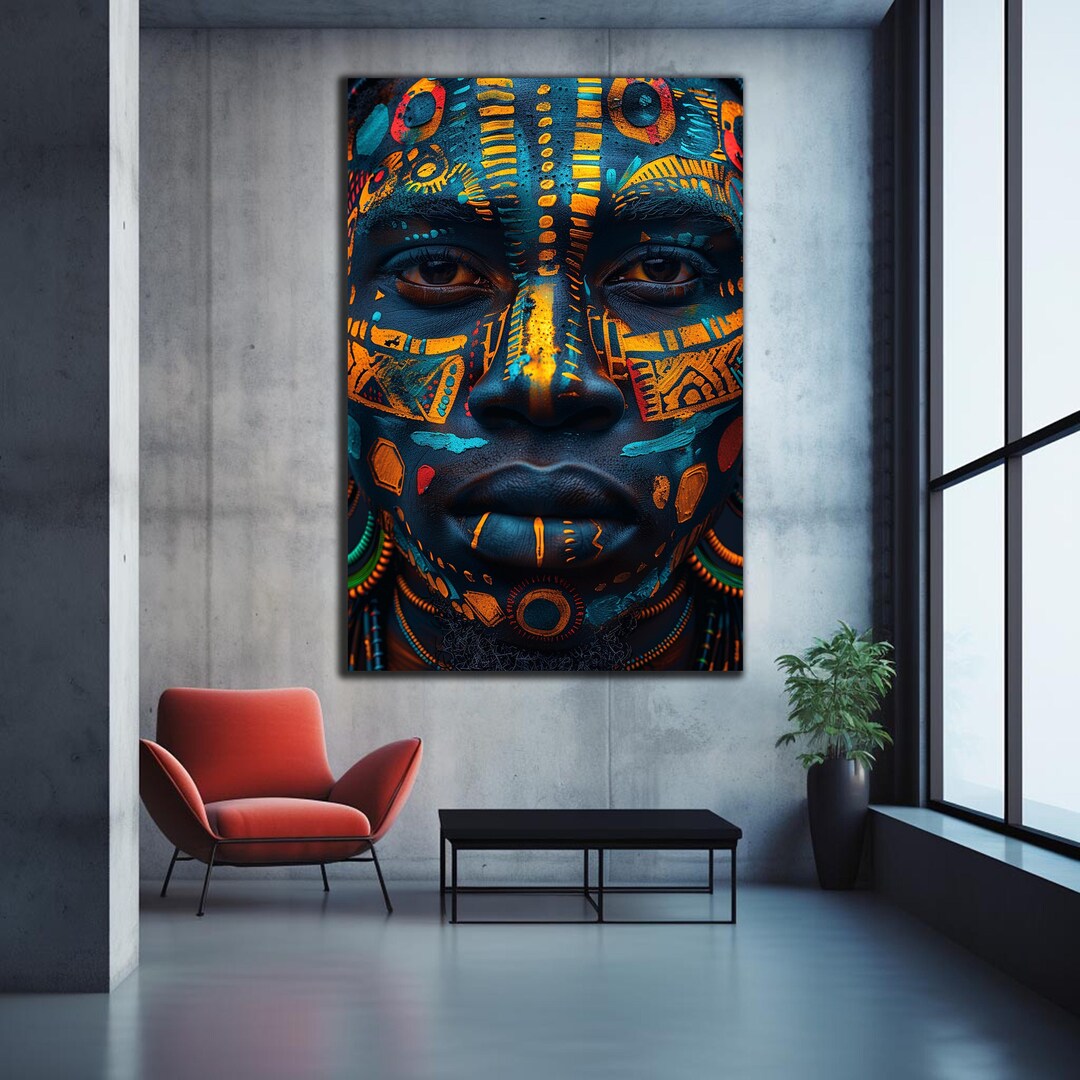 Ethnic African Wall Art,tempered Glass Wall Art,abstract African Wall ...