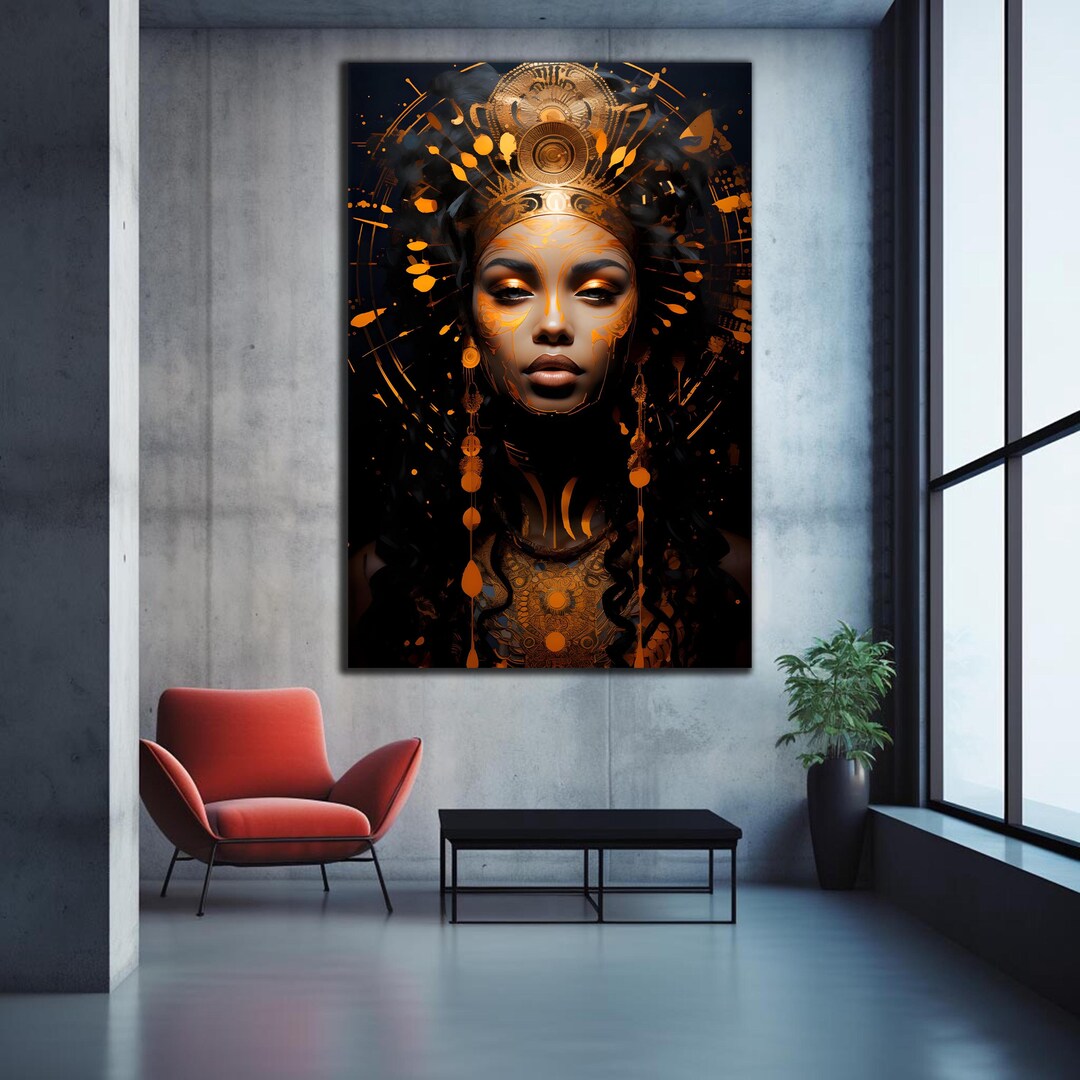 Abstract African Woman Wall Art, Tempered Glass Wall Art, Glass ...