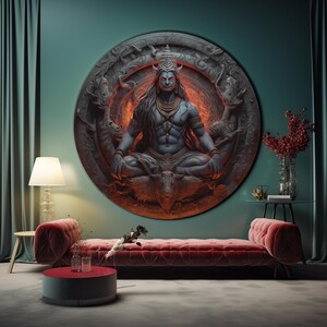 Tempered Glass Wall Art,lord Shiva Wall Art,hindu Wall Decor,large Wall ...