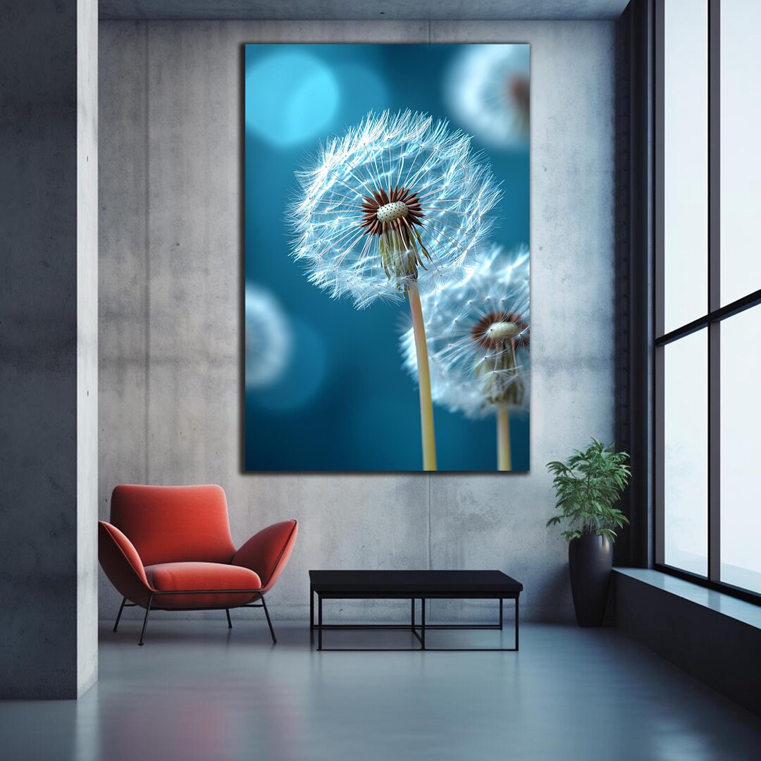 Dandelion Wall Art, Tempered Glass Wall Art, Glass Printing, Large ...