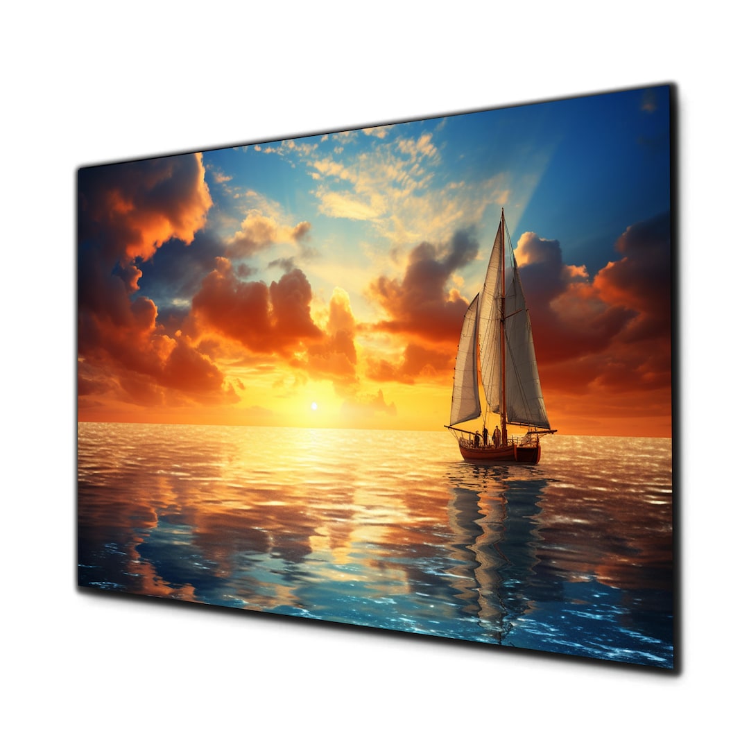 Pirate Ship Wall Art, Tempered Glass Wall Art, Sailing Ship, Glass ...