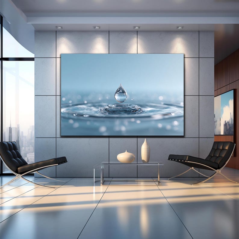 Water Drop Wall Art, Tempered Glass Wall Art, Large Glass Wall Art ...