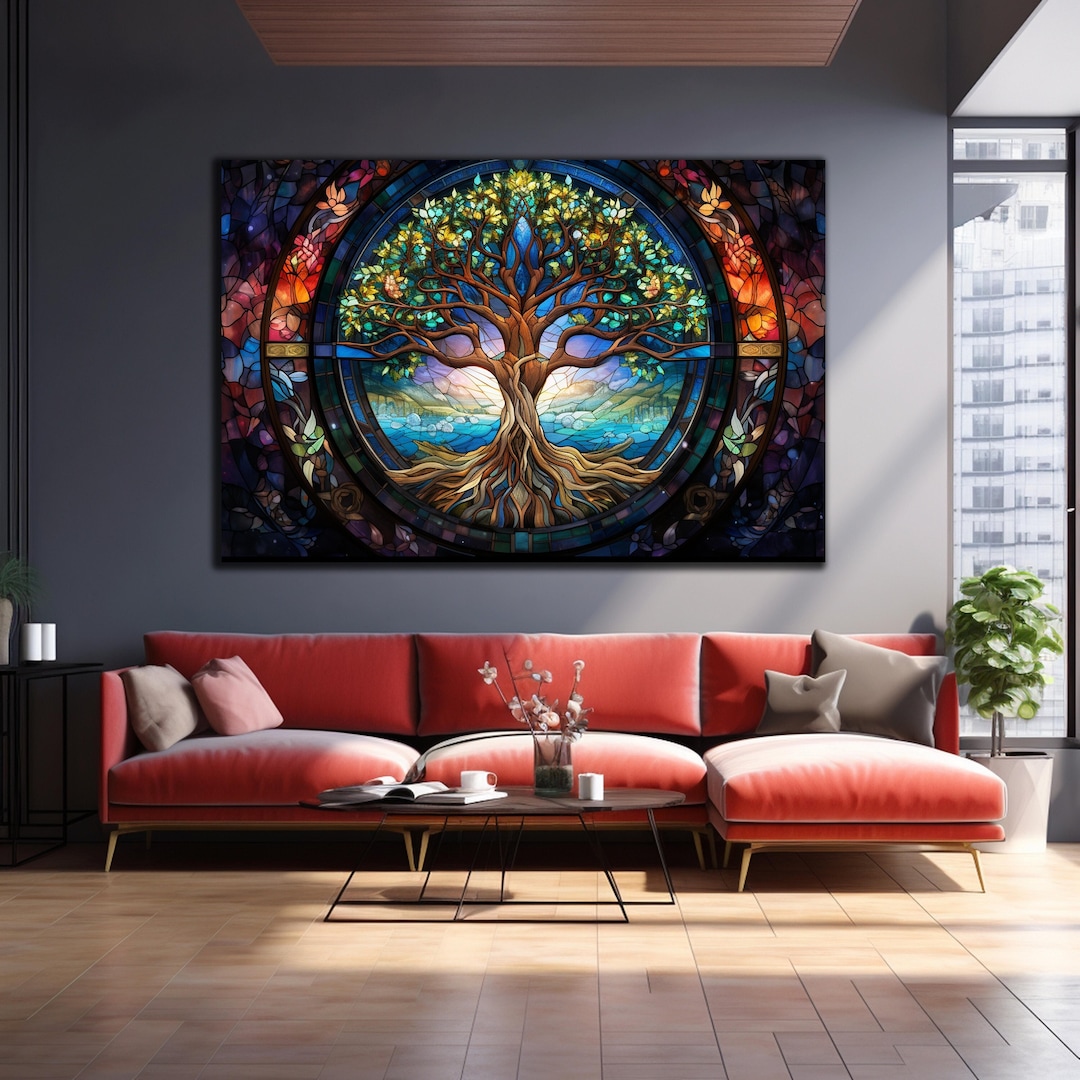 Yggdrasil Tree of Life Glass Wall Art, Tree of Life Painting, Tempered ...