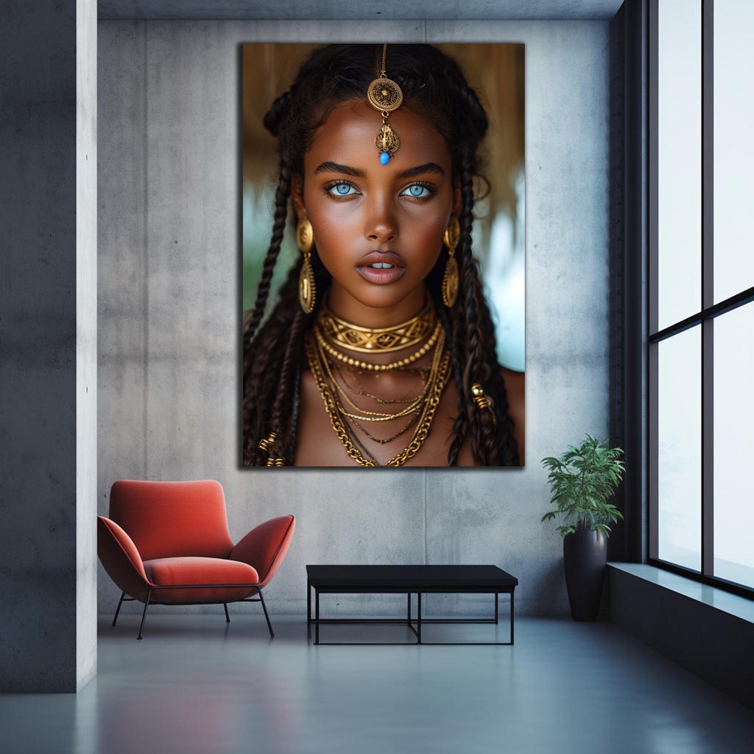 Tempered Glass Wall Artblack Woman Fashion Wall Art African Woman Artglass Printinglarge