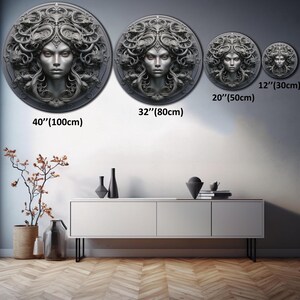 Medusa Wall Decor, Tempered Glass Wall Art, Large Wall Art,round Glass ...