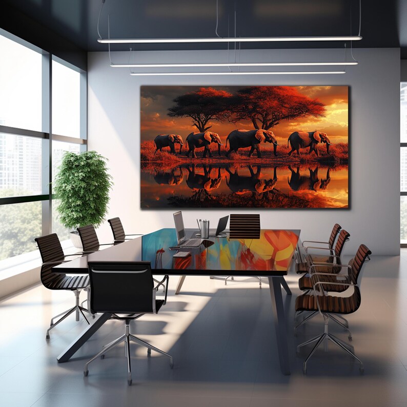 African Savannah Wall Art, African Landscape Wall Art, Tempered Glass ...