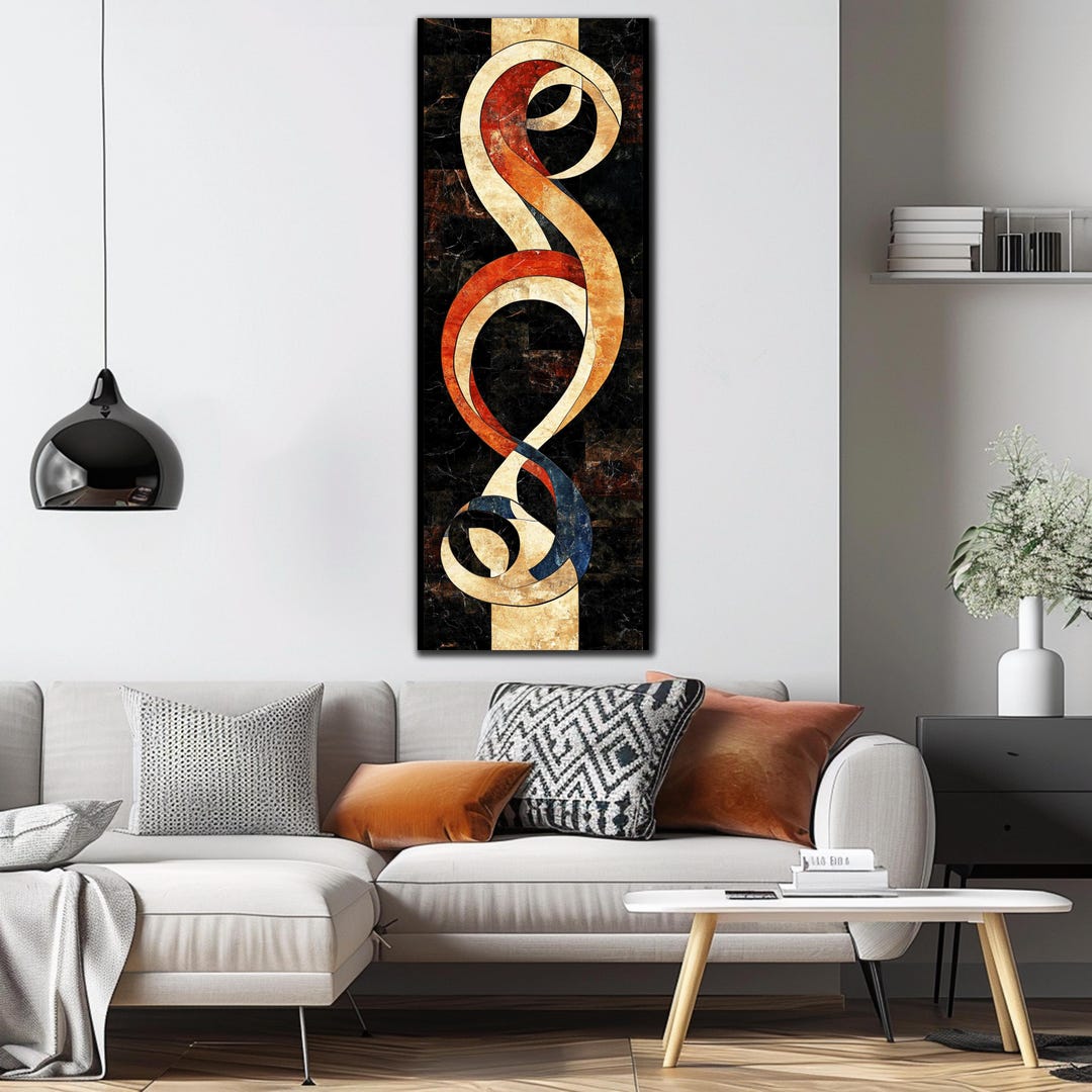 Arte de parede moderna manchada, arte de parede com formas geométricas ...